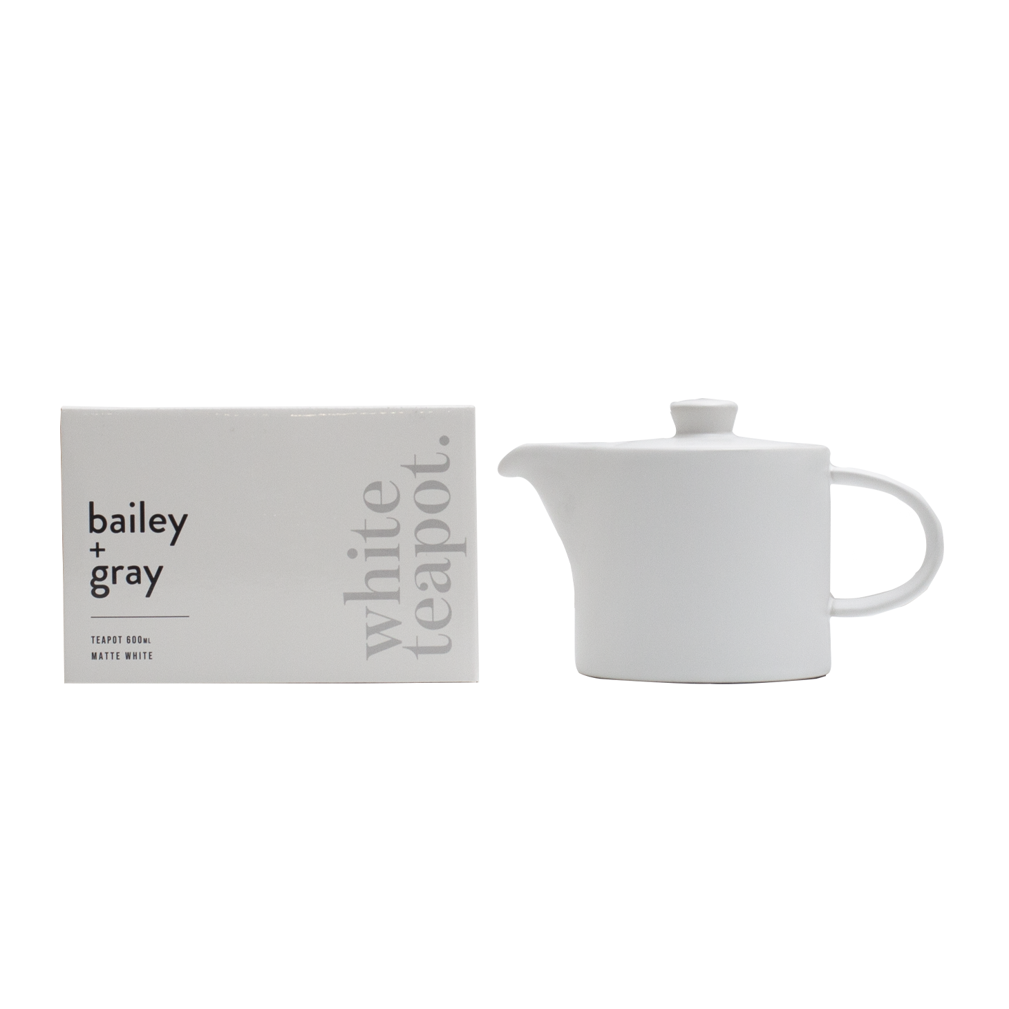 Bailey + Gray Matte White Teapot 600ml – The Gift Group t/a Gather & Graze